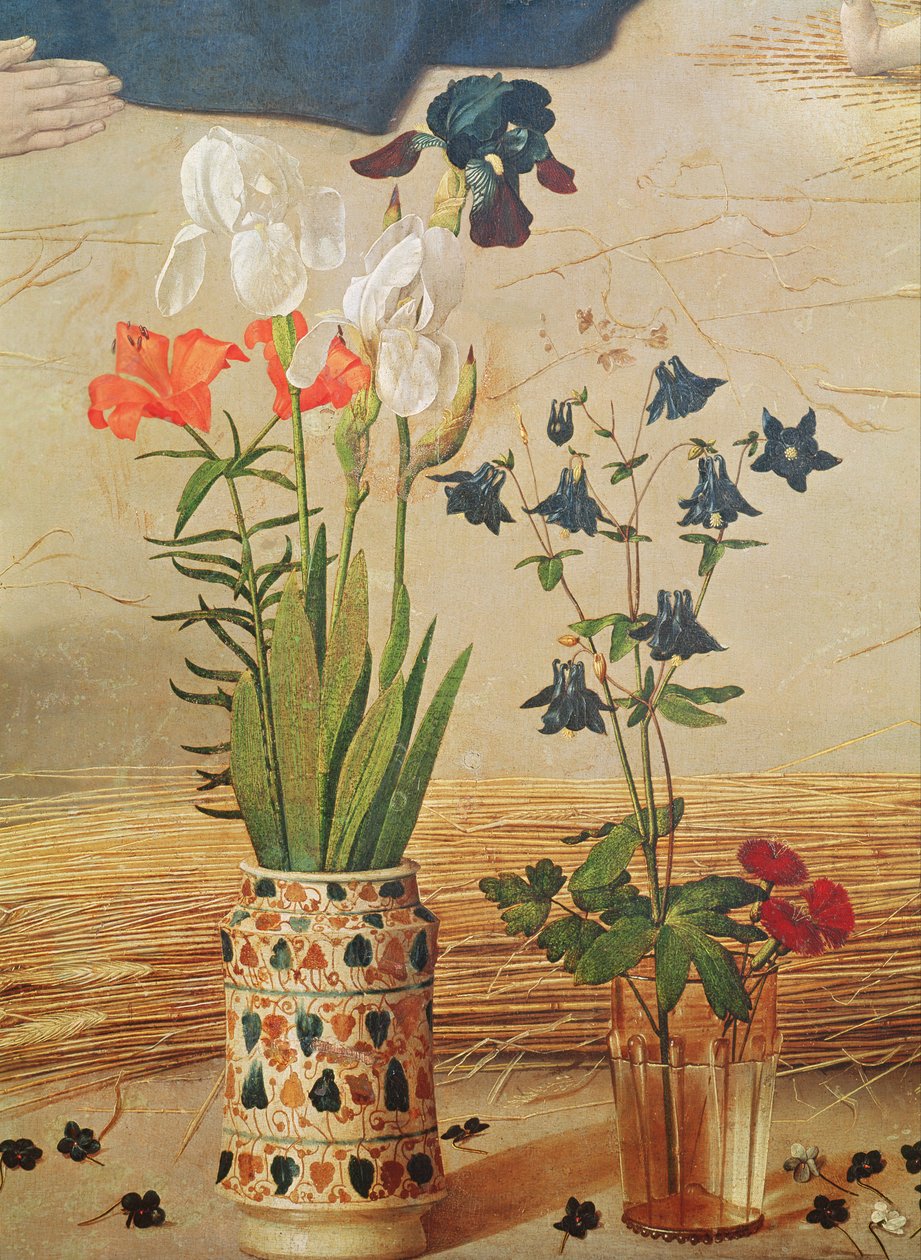 Blumendetail, aus dem zentralen Panel des Portinari-Altars, ca. 1479